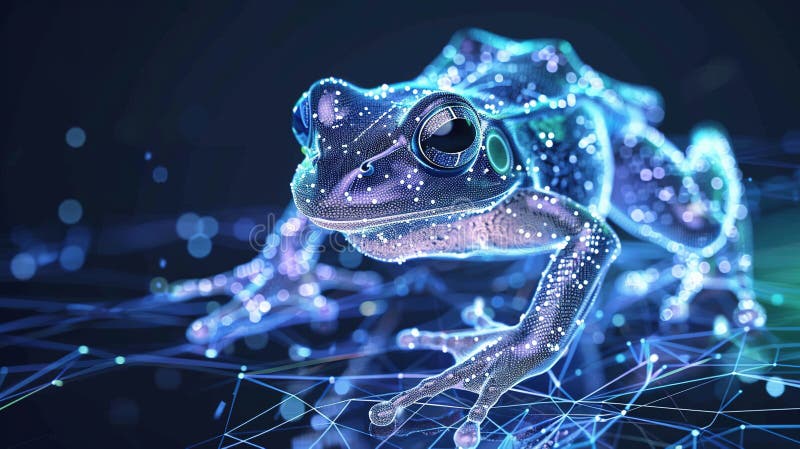 Big Data Visualization. a Digital Frog in Flow Information. Information ...