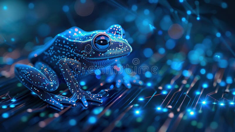 Big Data Visualization. a Digital Frog in Flow Information. Information ...
