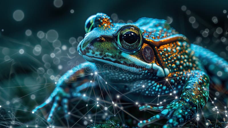 Big Data Visualization. a Digital Frog in Flow Information. Information ...