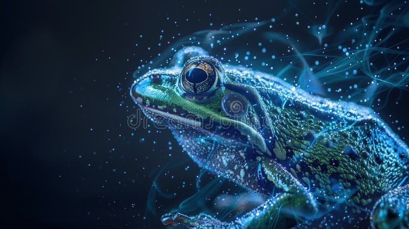 Big Data Visualization. a Digital Frog in Flow Information. Information ...