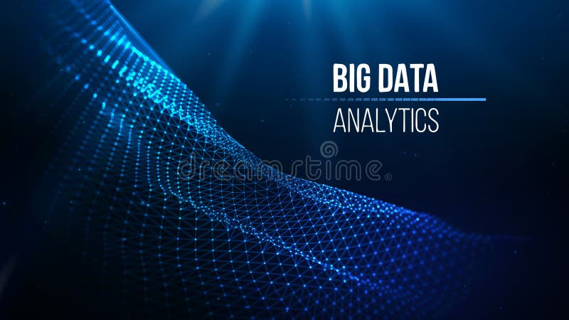 Big Data Visualization with a Dynamic Blue Grid. Data Connect Dots ...