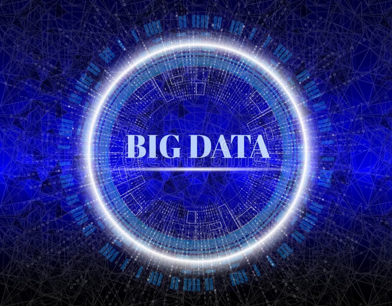 Big Data Visualization Fractal Element With Lines And Dots Array Big