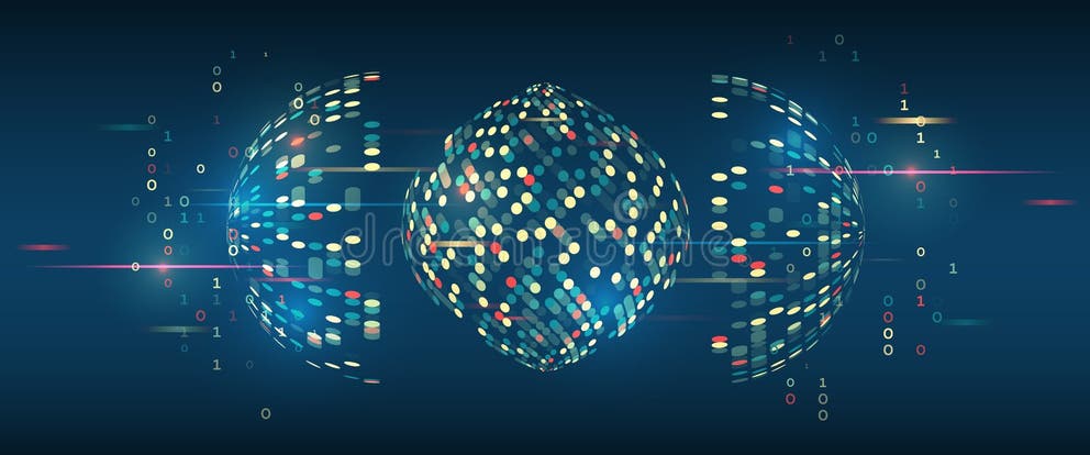 Big Data Visualization. Futuristic Network or Business Analytics. Structuring the Flow of ...