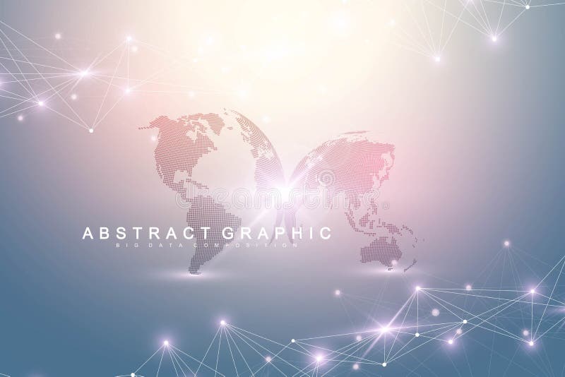 Big Data Visualization. Geometric Graphic Background Molecule and ...