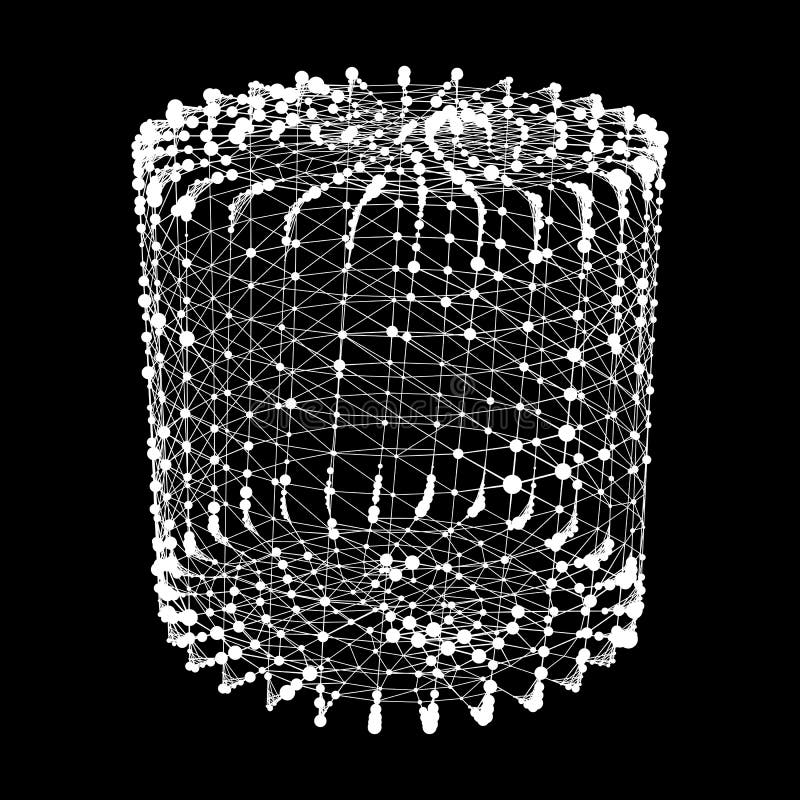 Dot and lines cylinder stock vector. Illustration of array - 120417791