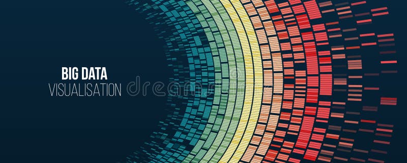 Big Data Visualization Information Analytics Concept Abstract Stream Information With Circles