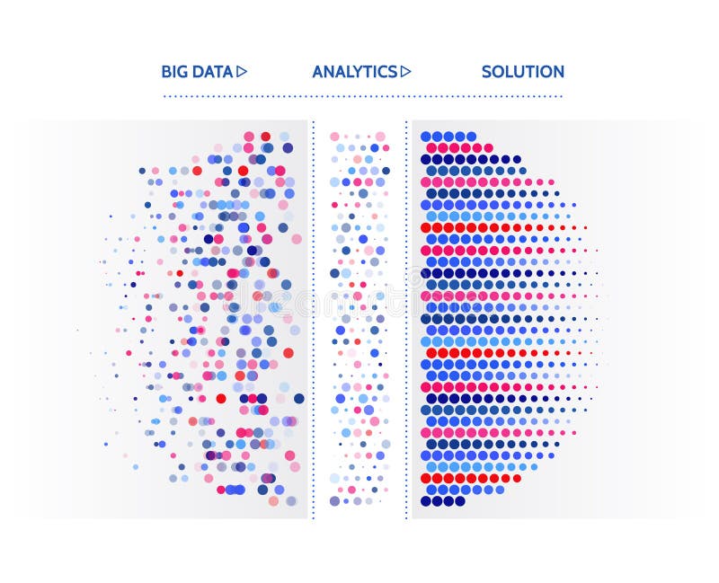 Big Data Visualization Abstract Background With Lines Array And Binary Code Stock Vector