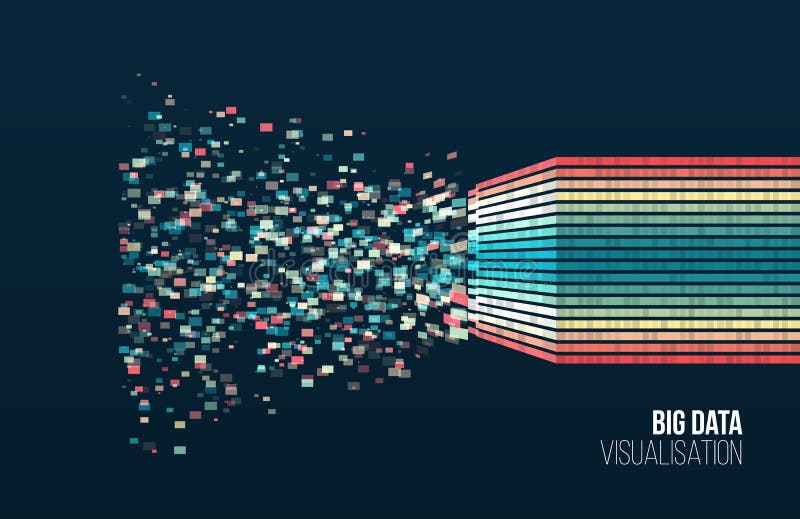Big Data Visualization Abstract Background With Lines Array And Binary Code Stock Vector