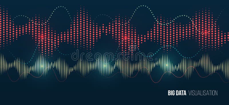 Big Data Visualization. Information Analytics Concept. Abstract Stream Information with Waves ...