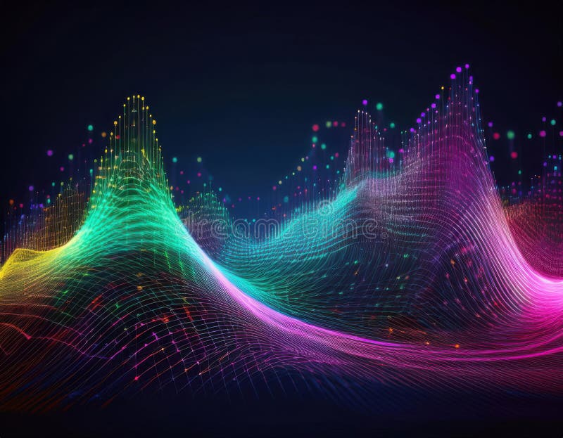 Big Data Visualization. Musical Stream of Sounds. Abstract Background ...