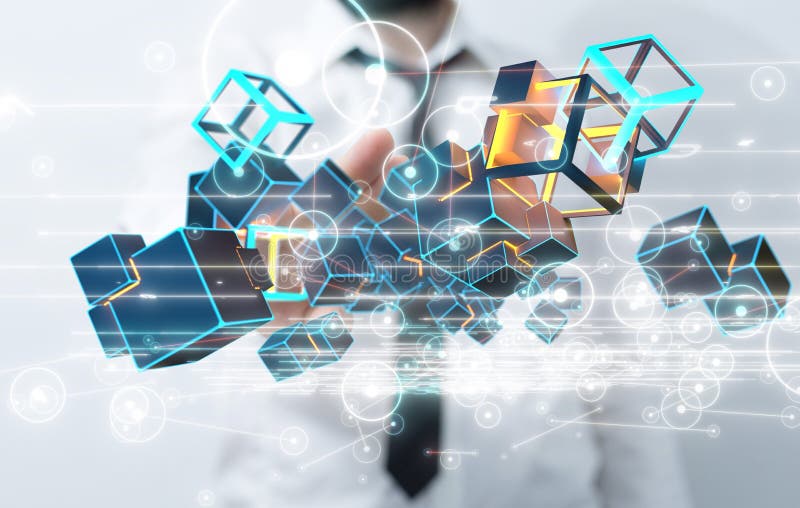 A Big Data Visualization. Network Connection Structure Stock Photo ...