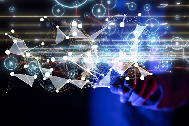 A Big Data Visualization. Network Connection Structure Stock Photo ...