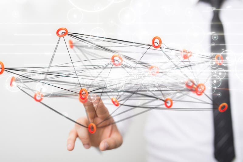 A Big Data Visualization. Network Connection Structure Stock Image ...