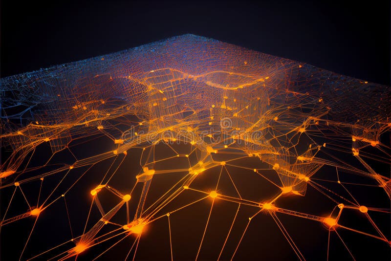 Big Data Visualization Network Connection Structure Stock Illustration