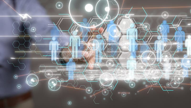 A Big Data Visualization. Network Connection Structure Stock Photo ...