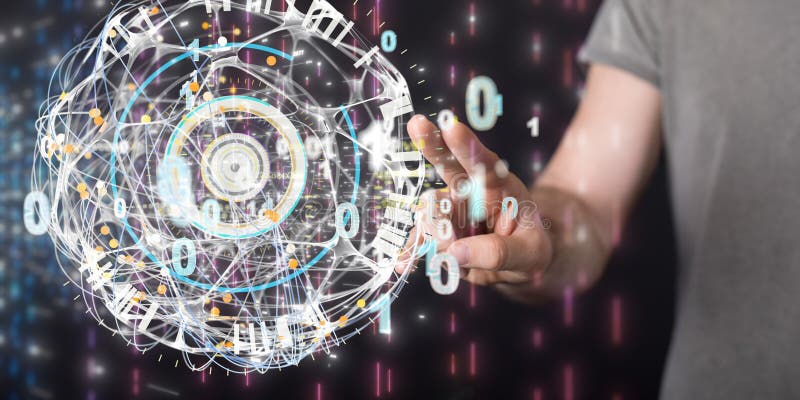 A Big Data Visualization. Network Connection Structure Stock Photo ...