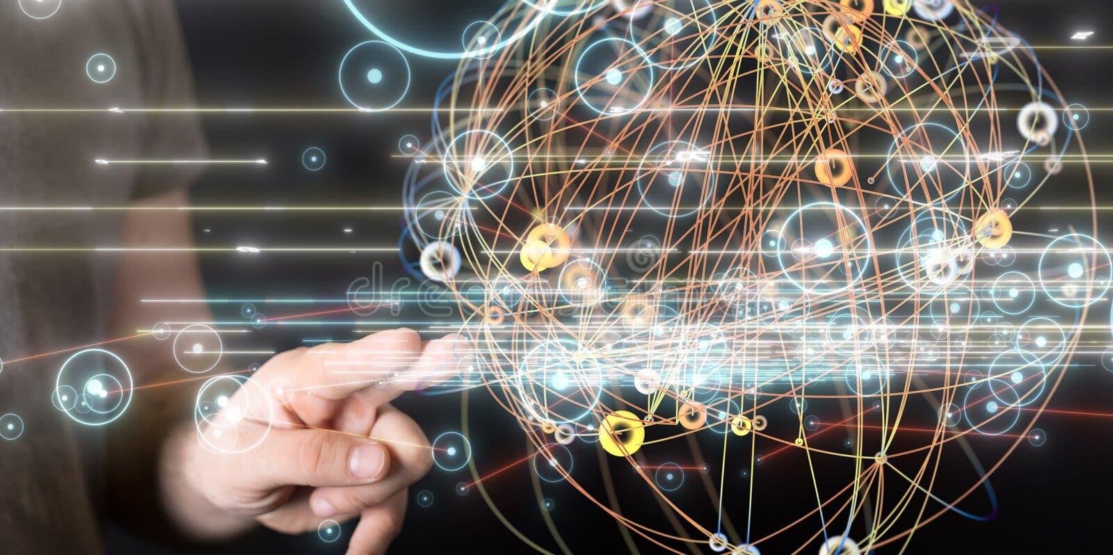 A Big Data Visualization Network Connection Structure Network Stock Image Image Of Transfer