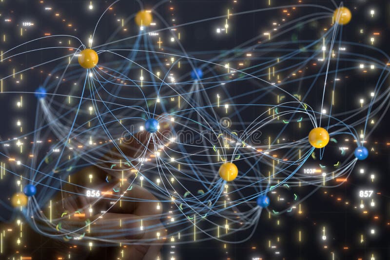 A Big Data Visualization. Network Connection Structure Stock Photo ...