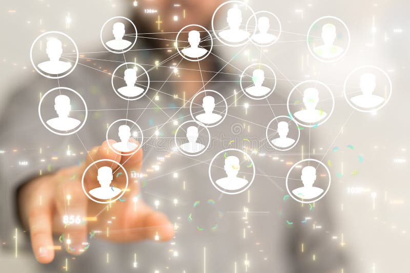A Big Data Visualization Network Connection Structure Stock Image