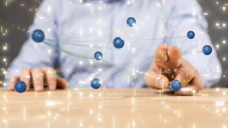 A Big Data Visualization. Network Connection Structure Stock Photo ...