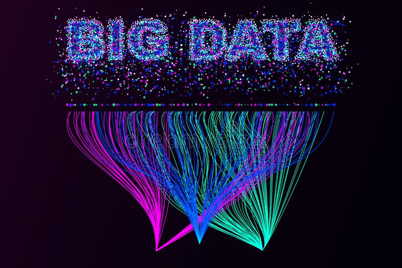 Big Data Visualization Network. Futuristic Infographics, 3d Wave ...