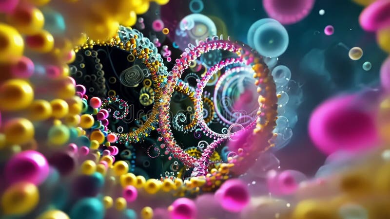 Big Data Visualization Showing Colorful Intertwined Strands of ...