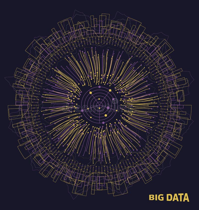 Big Data Visualization Structure Made In Lines And Dots Array Stock Vector Illustration Of