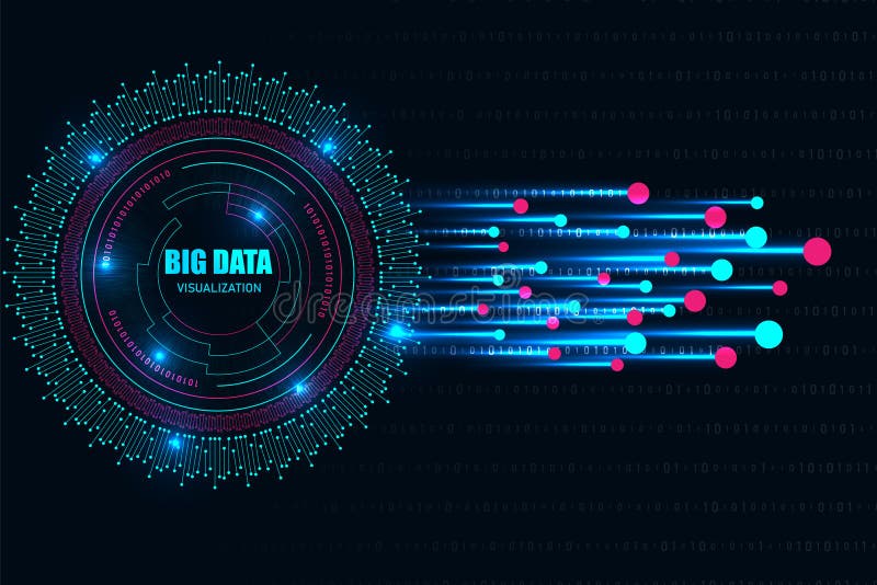 Big Data Visualization Analysis Technology Abstract. Binary Code Security Background Stock ...