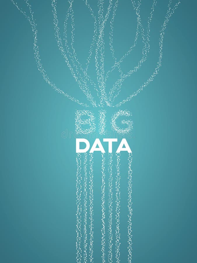 Big Data Visualization Vector Concept With Lines And Dots Representing Data Flow Collection And