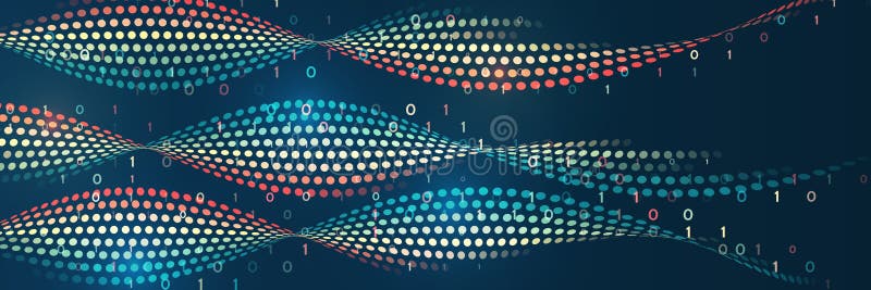Big Data Visualization Wave Pattern A Dynamic Array Of Information Data Sorting Process Stock