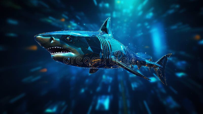 Big Data Visualization Where a Digital Shark Swims in the Data Stream ...