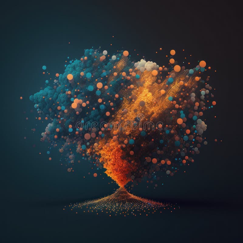 Big data volcano concept stock illustration. Illustration of binary ...