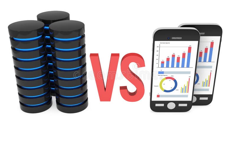 Big Data VS Small Data stock illustration. Illustration of planning ...