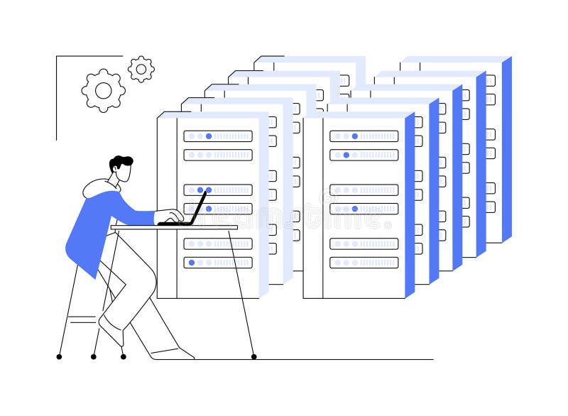 Big Data Warehouse Storage Isolated Cartoon Vector Illustrations. Stock ...