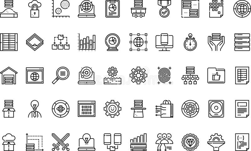 Big Data and Web Analytics Icons High-Quality Vector Icons Collection ...