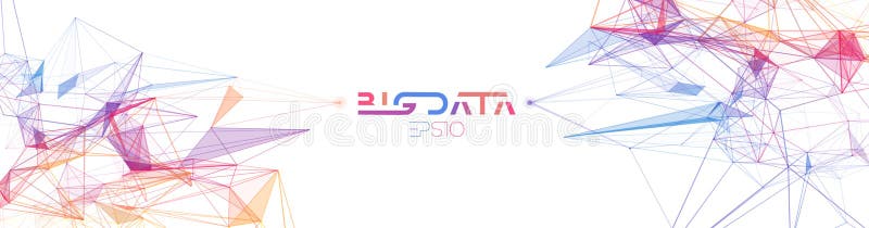 Big Data Web Banner with Colorful Triangle Particles. Information ...