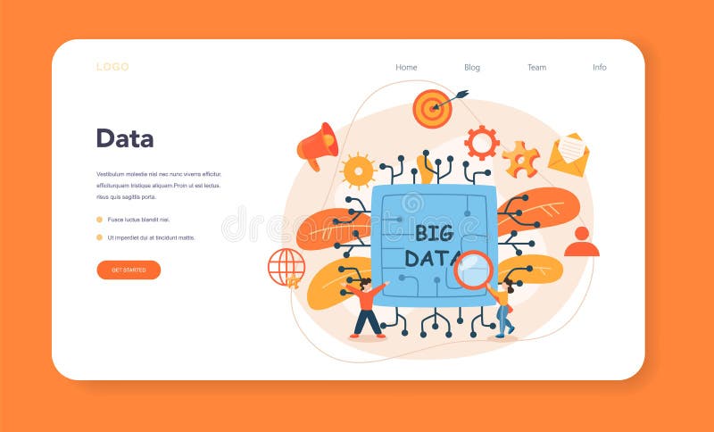 Big Data Web Banner or Landing Page. Modern Computer Technology Stock ...