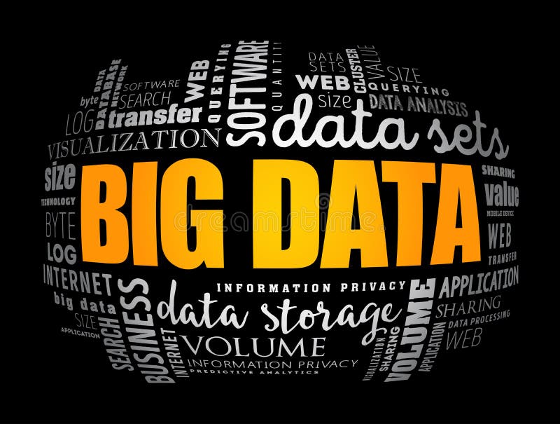 Big Data Word Cloud Collage, Technology Concept Stock Illustration ...