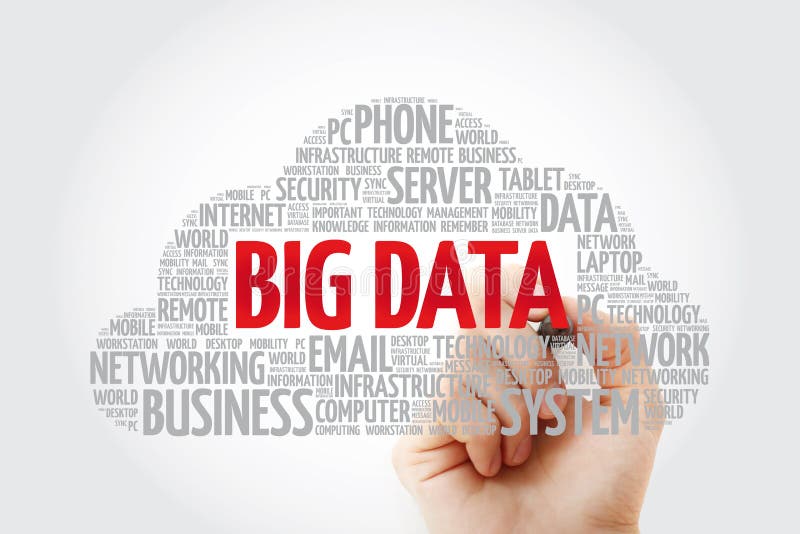 Big Data Word Cloud with Marker, Technology Business Concept Background Stock Image - Image of ...