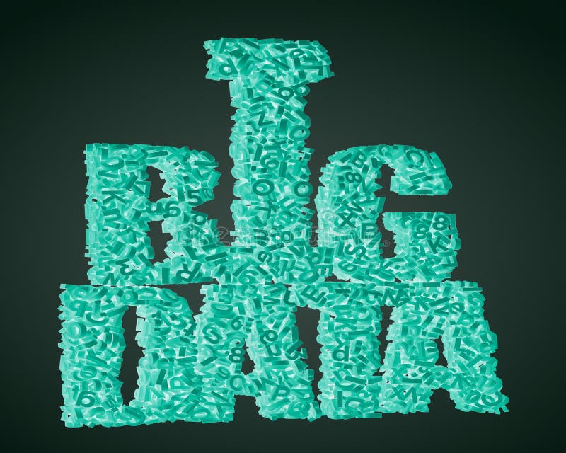 BIG DATA Words of 3d Characters, 3D Rendering Stock Illustration ...