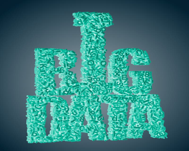 BIG DATA Words of 3d Characters, 3D Rendering Stock Illustration ...