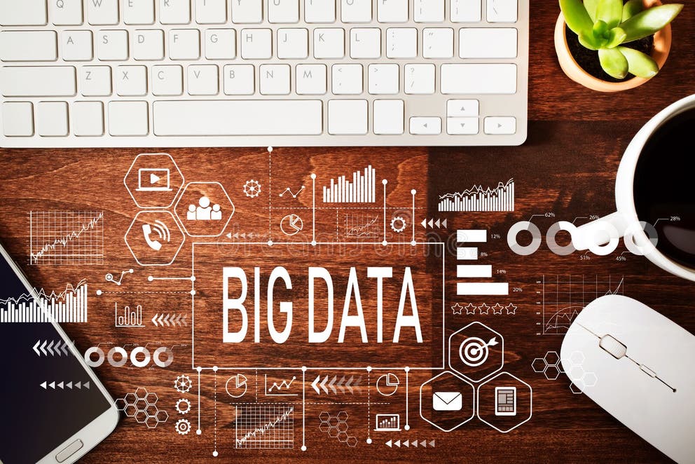 Big Data with workstation stock image. Image of database - 120820653