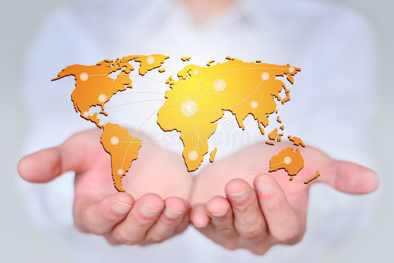 The World in Your Hands (Earth Map Furnished by NASA) Stock Image ...