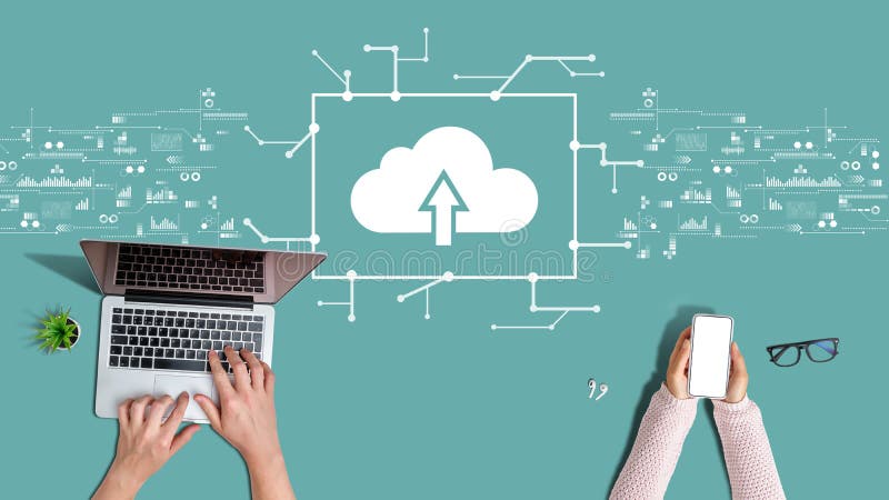 Big Date Concept and File Storage in the Cloud Stock Image - Image of ...