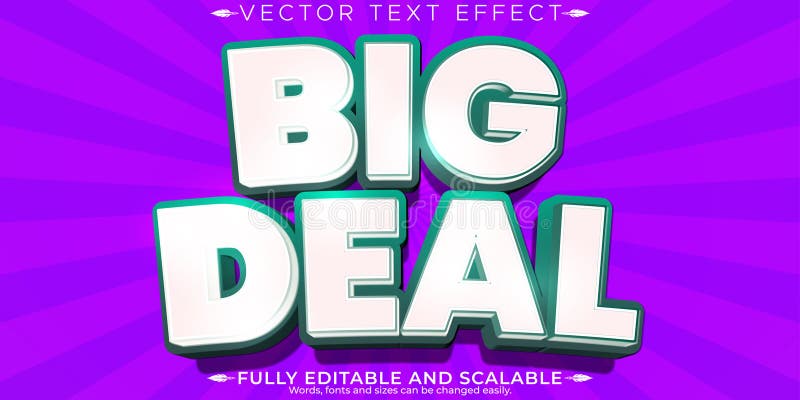 Big Deal Bold Text Effect, Editable Modern Lettering Typography Font ...