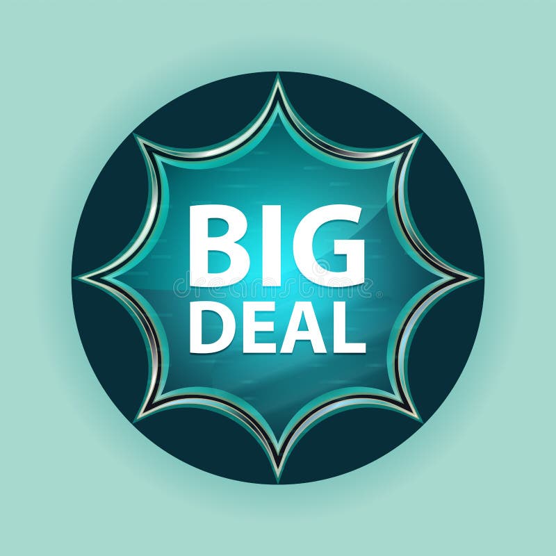 Big Deal Magical Glassy Sunburst Blue Button Sky Blue Background Stock ...