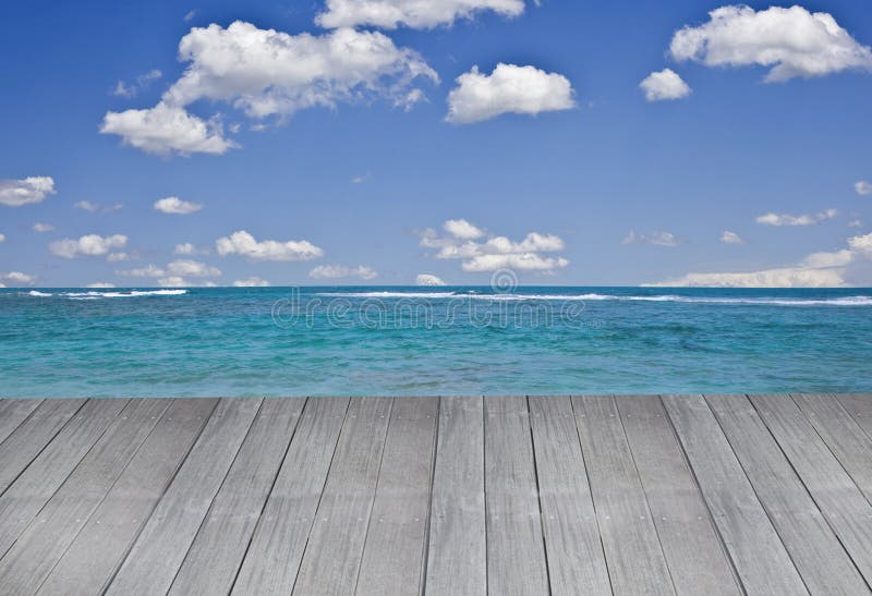 Big Deck Going Out To Tropical Beach Stock Image - Image of caribbean ...