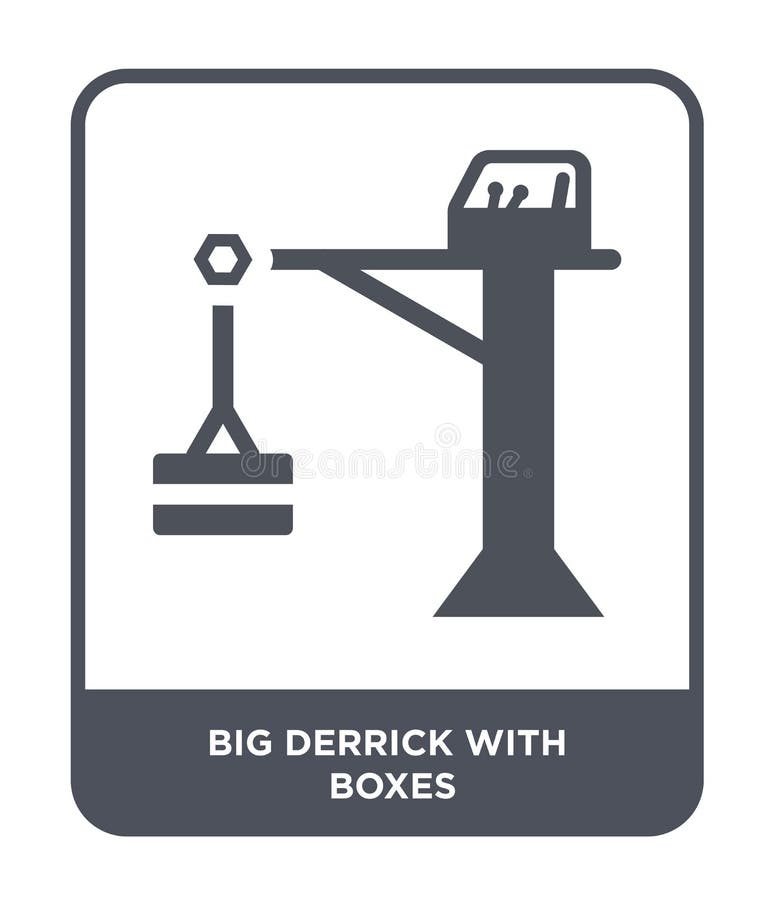 Derrick with Boxes Icon in Trendy Design Style. Derrick with Boxes Icon ...
