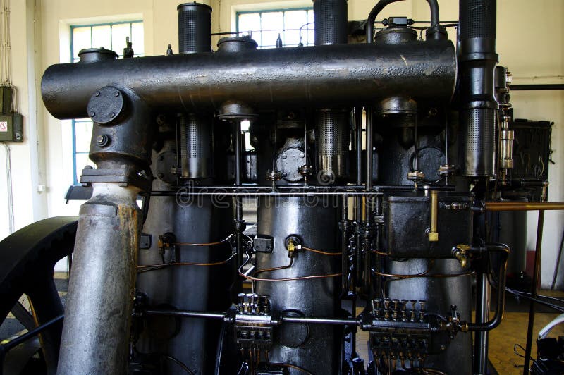 Big Diesel Engine from 1930 Still Working Stock Photo - Image of energy ...