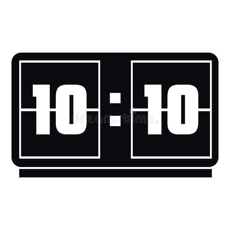 Big Digital Clock Icon, Simple Style Stock Vector - Illustration of ...